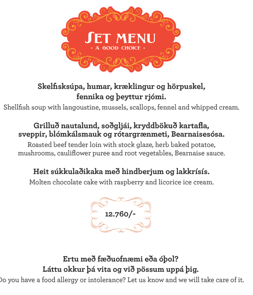 Set menu – Höfnin